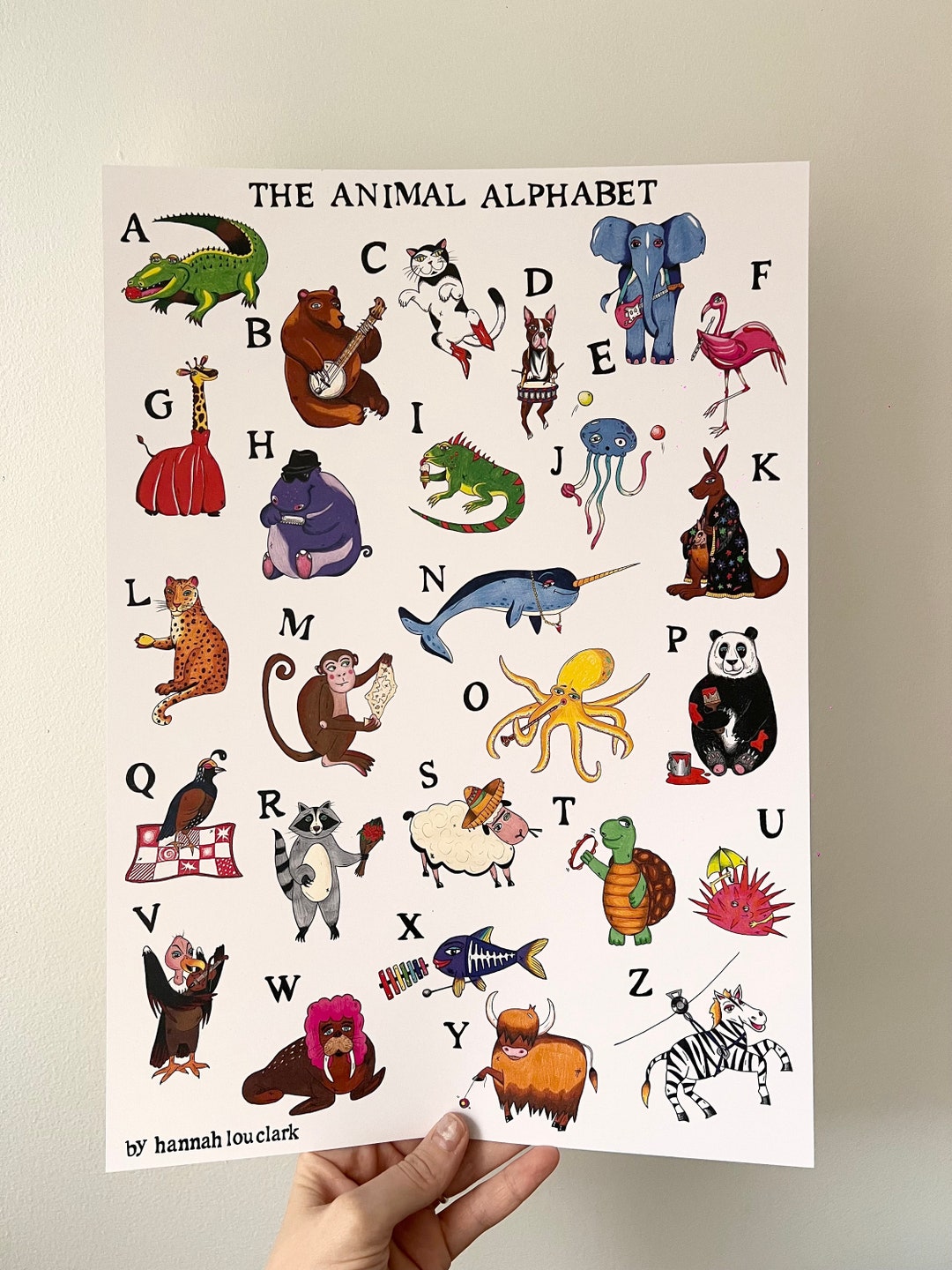 Animal Alphabet Poster,animal Alphabet Print, Nursery Print, Kids ...