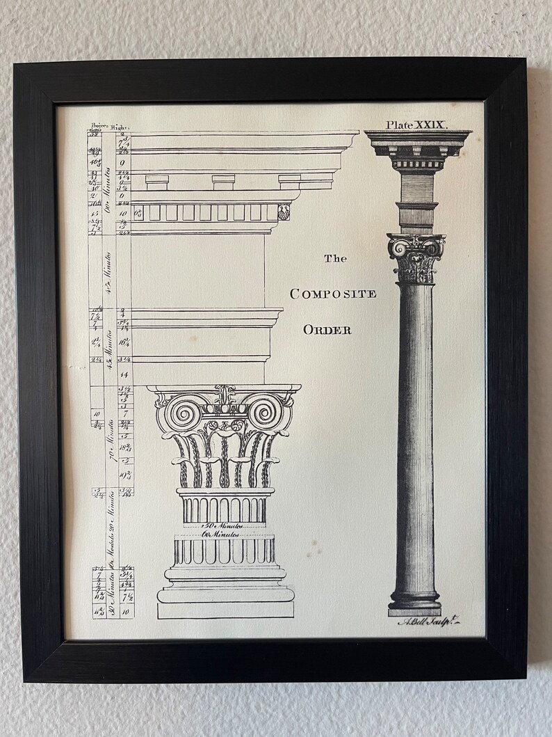 Set of Five Antique Column Blueprints and Diagrams Set of - Etsy