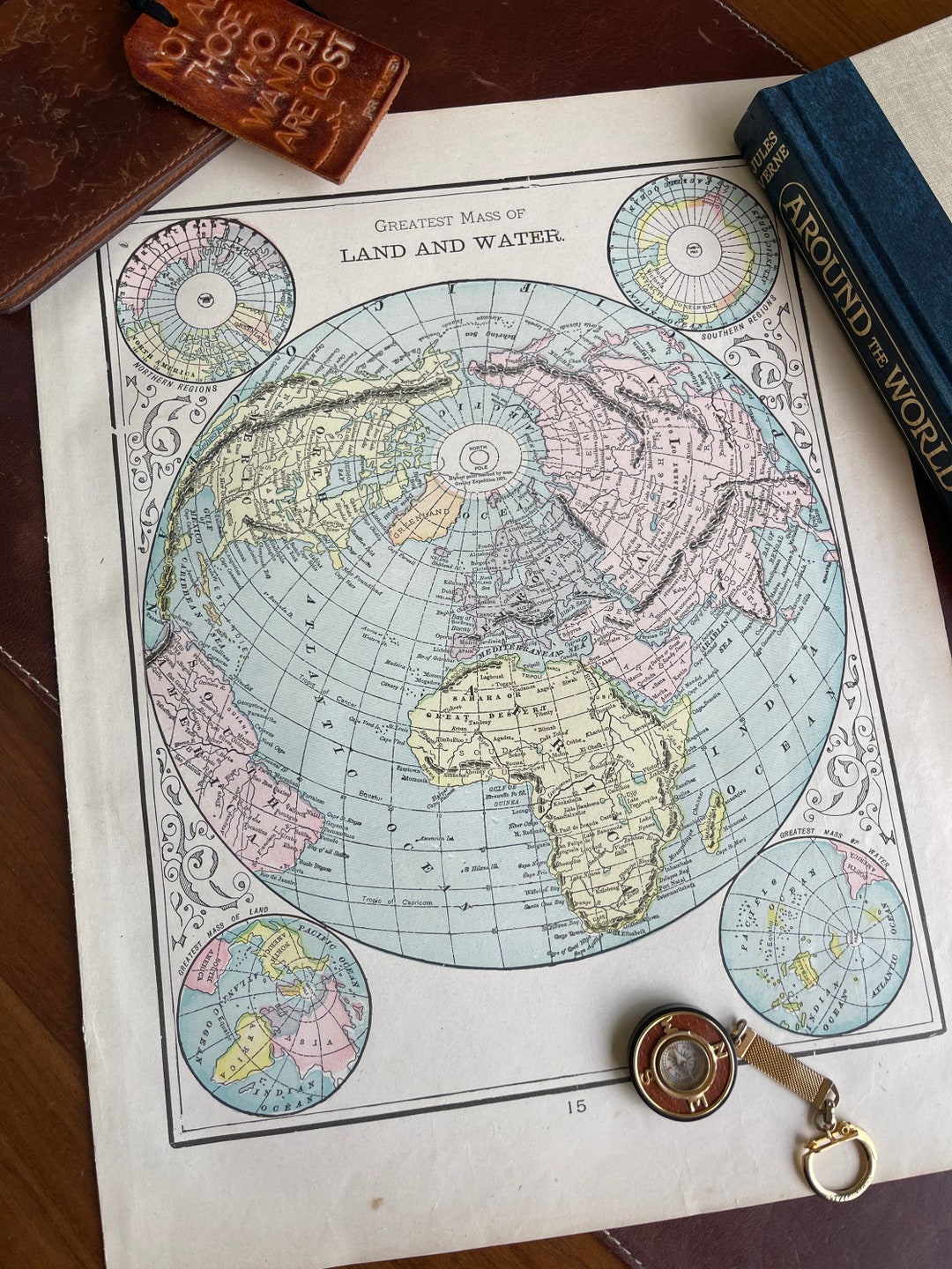 Rare Antique World Map 1901 Cram's Superior Atlas of the World - Etsy