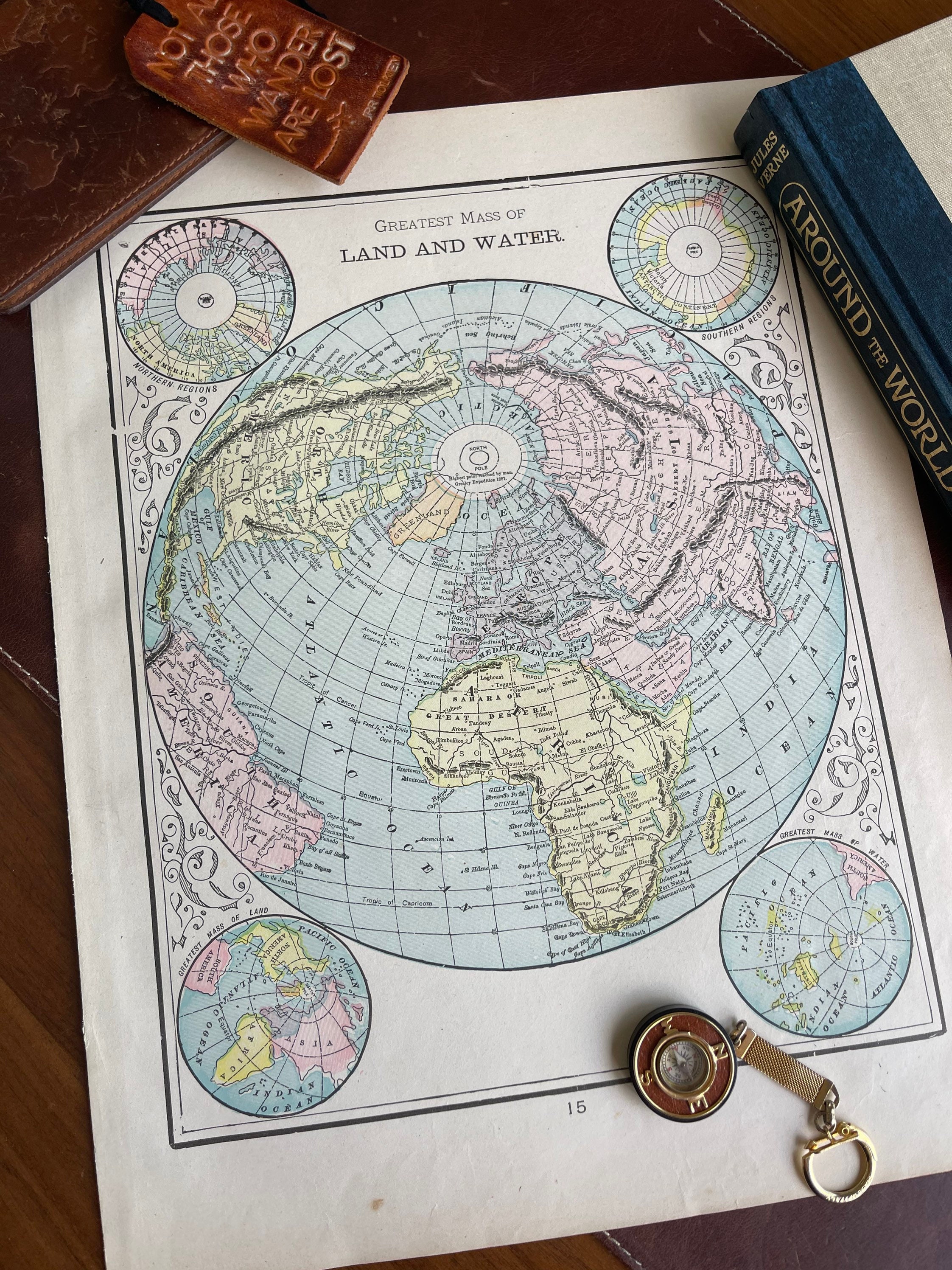 Rare Antique World Map 1901 Cram's Superior Atlas of - Etsy