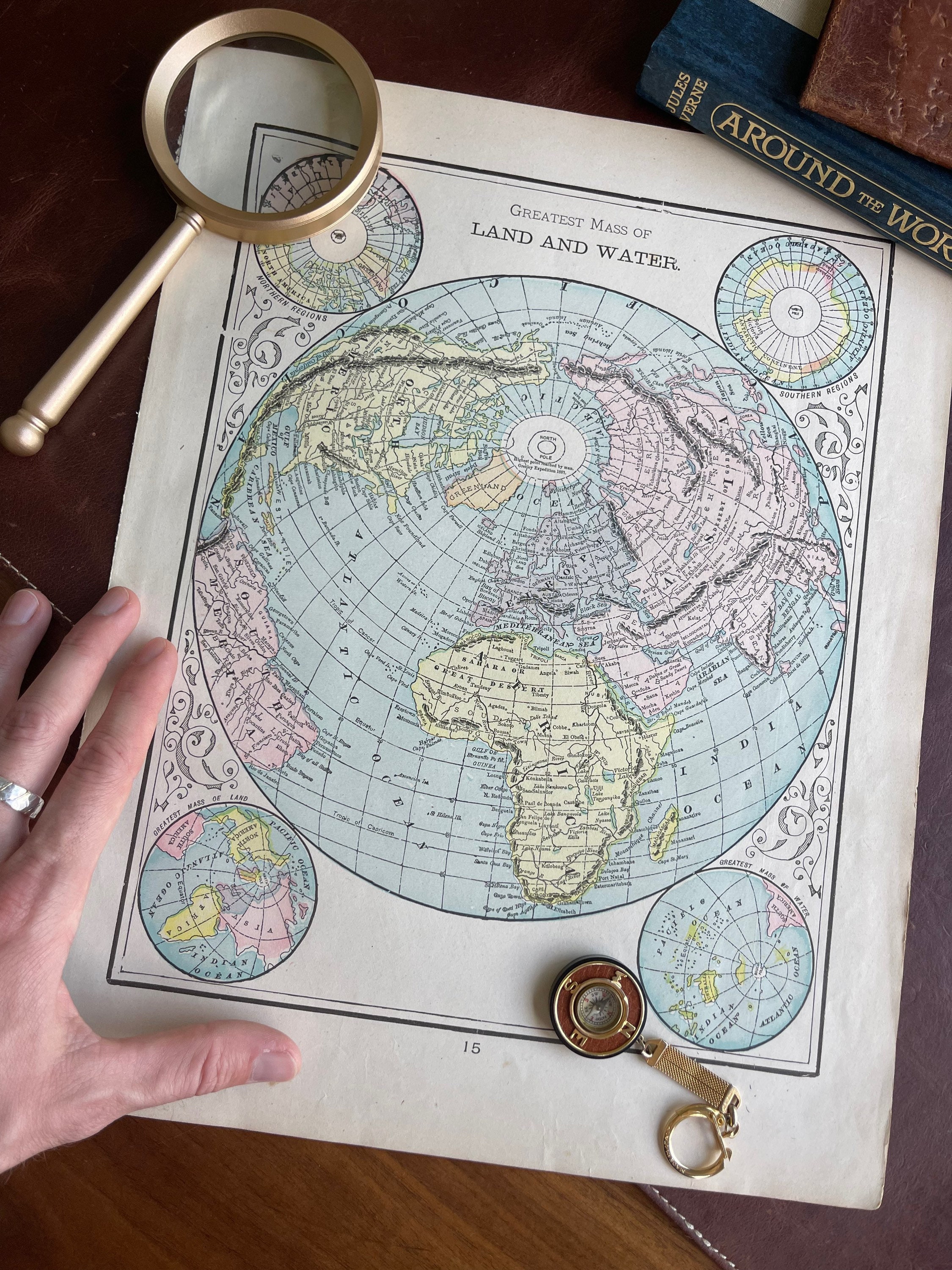 Rare Antique World Map 1901 Cram's Superior Atlas of - Etsy