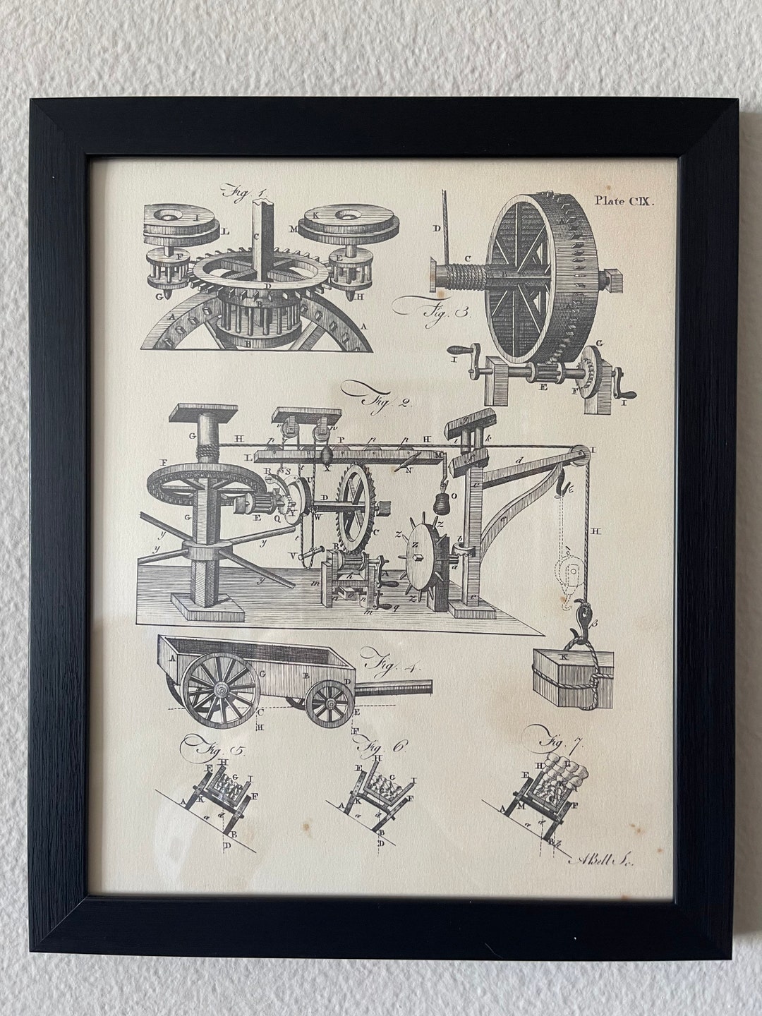 Antique Mechanical Blueprints Set of Five 1771 - Etsy