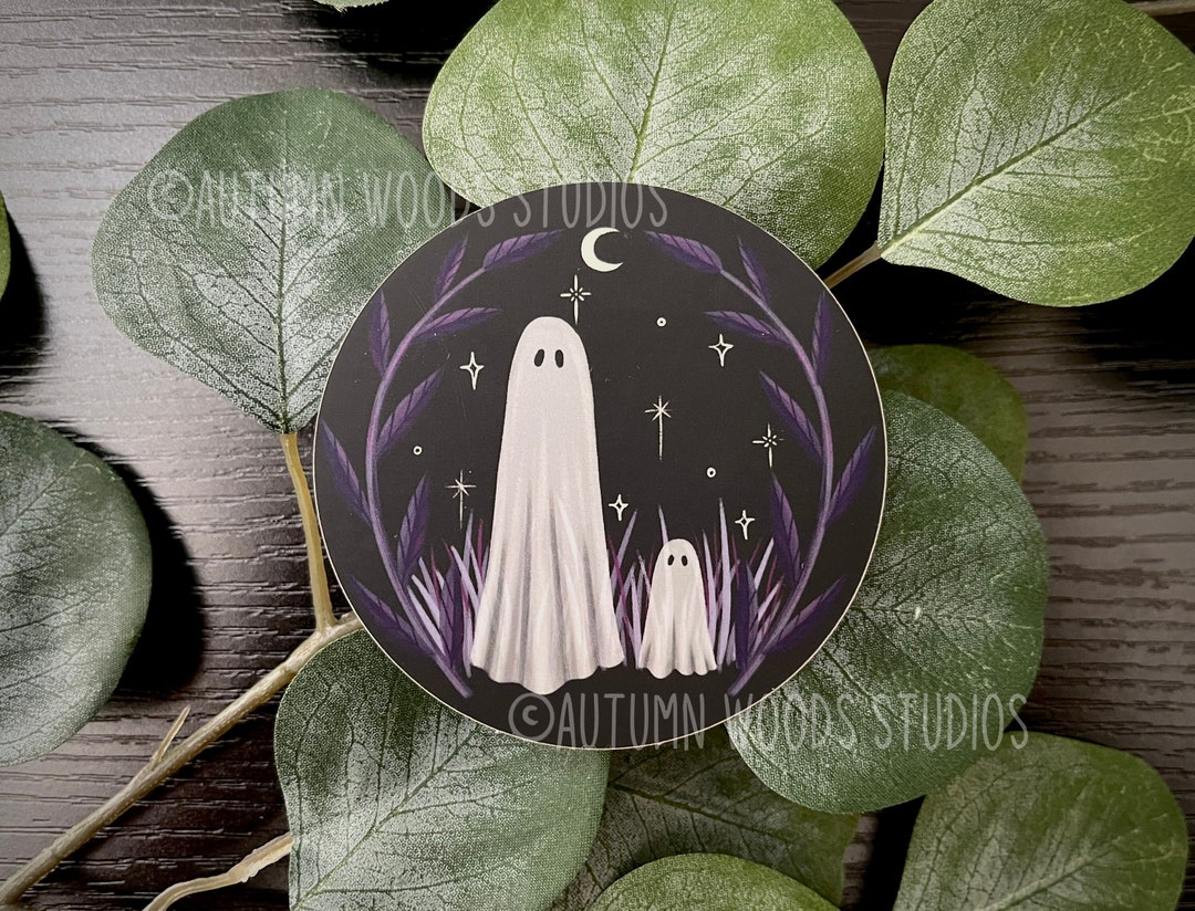 Baby Ghost Sticker 3x3 Round | Halloween Art | Spooky Ghosts | Fall ...