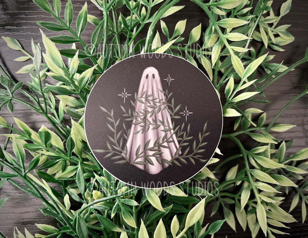 Vine Ghost Sticker - Round 2.5 Inch | Ghost | Spooky Art | Halloween ...