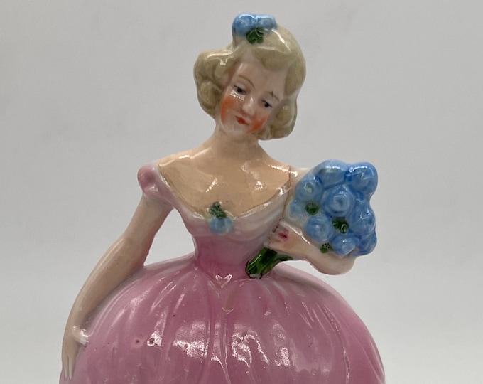 Fulper Pottery Art Deco Figural Lady Vanity Powder Dresser Jar / Stangl ...