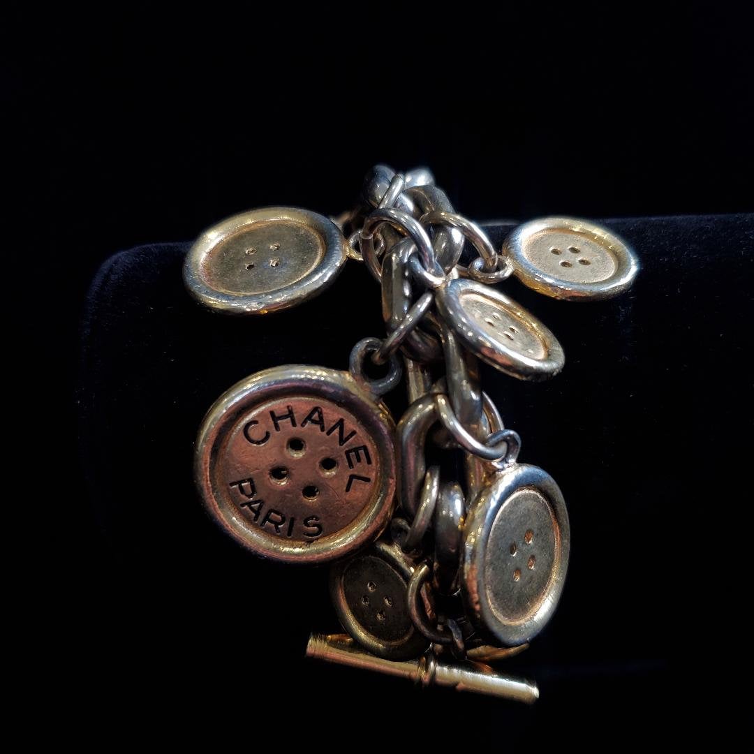 Authentic Vintage CHANEL Button Charm Bracelet - Etsy
