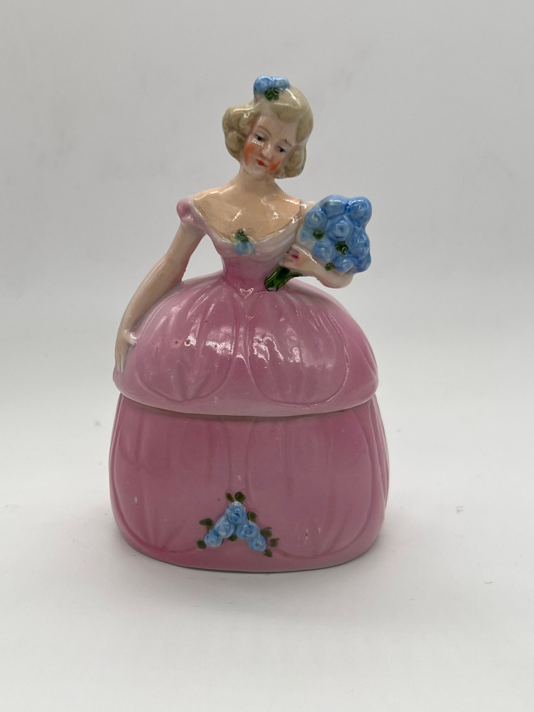 Southern Charm Vintage Porcelain Lady Powder Jar - Etsy