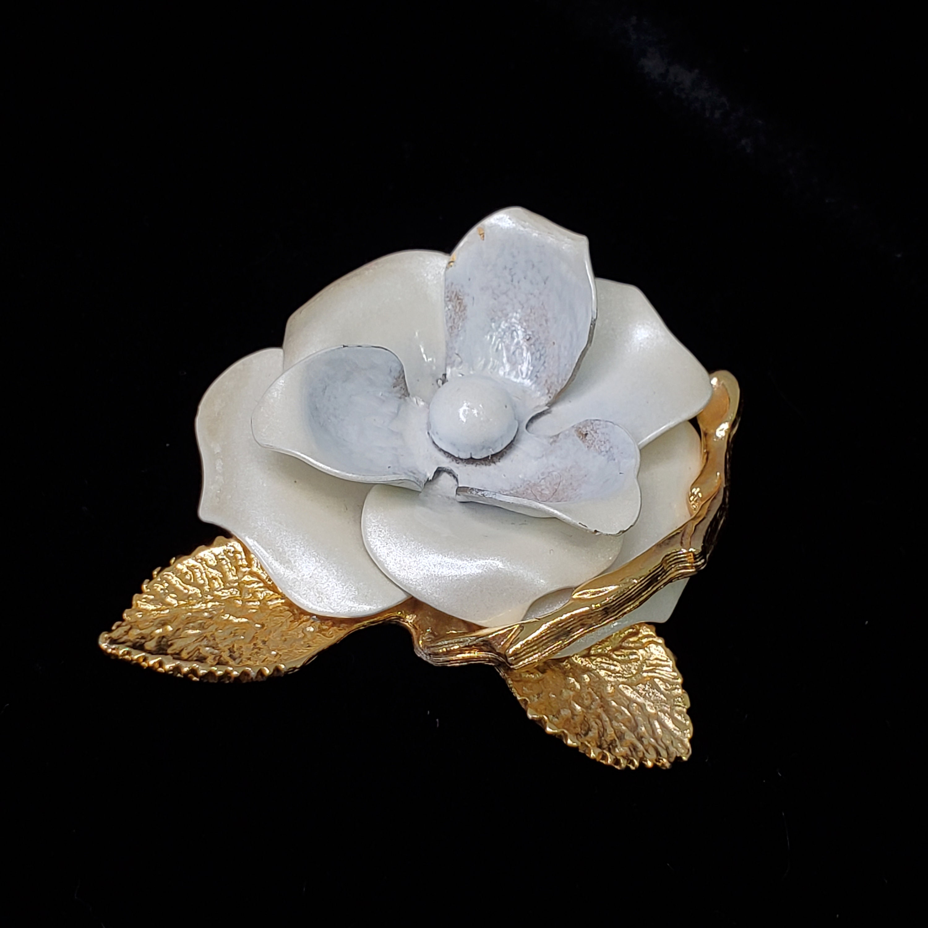 Vintage Giovanni Rose Flower Brooch Pin Gold Tone - Etsy