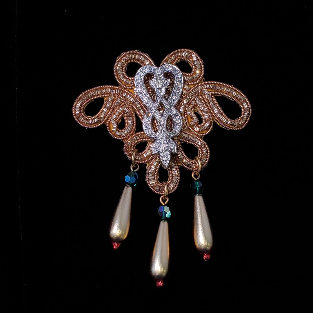 Vintage Soap Opera Stone Brooch Pin Handmade - Etsy