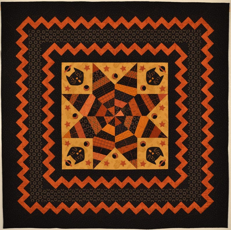 Halloween Quilt PDF Pattern - Scaredy Cats - Etsy