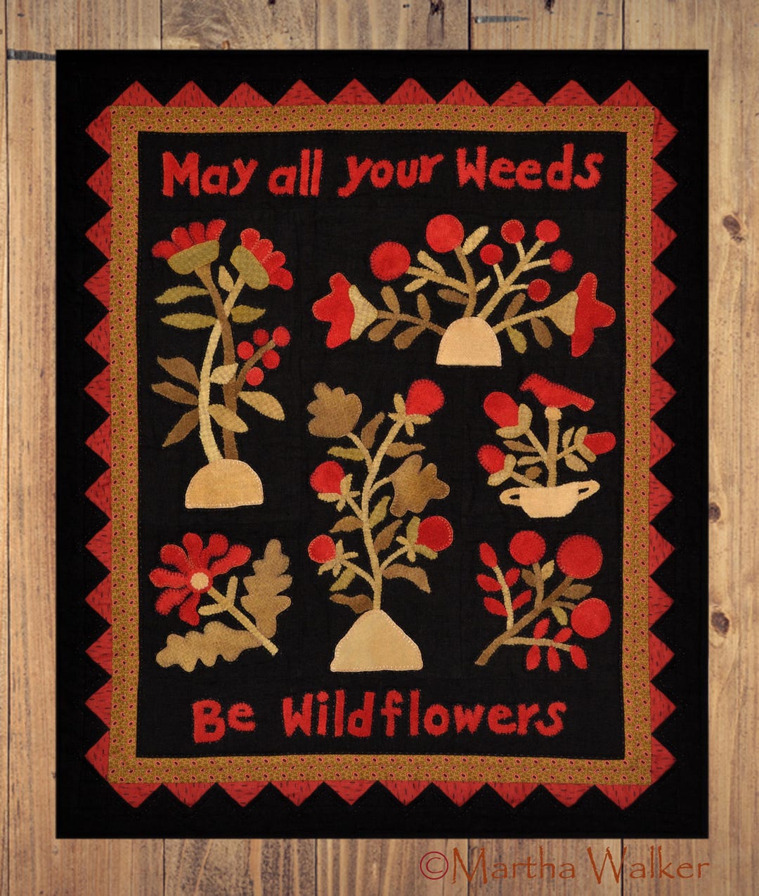 Wool Applique Quilt PDF Pattern - Wildflower Wishes - Etsy
