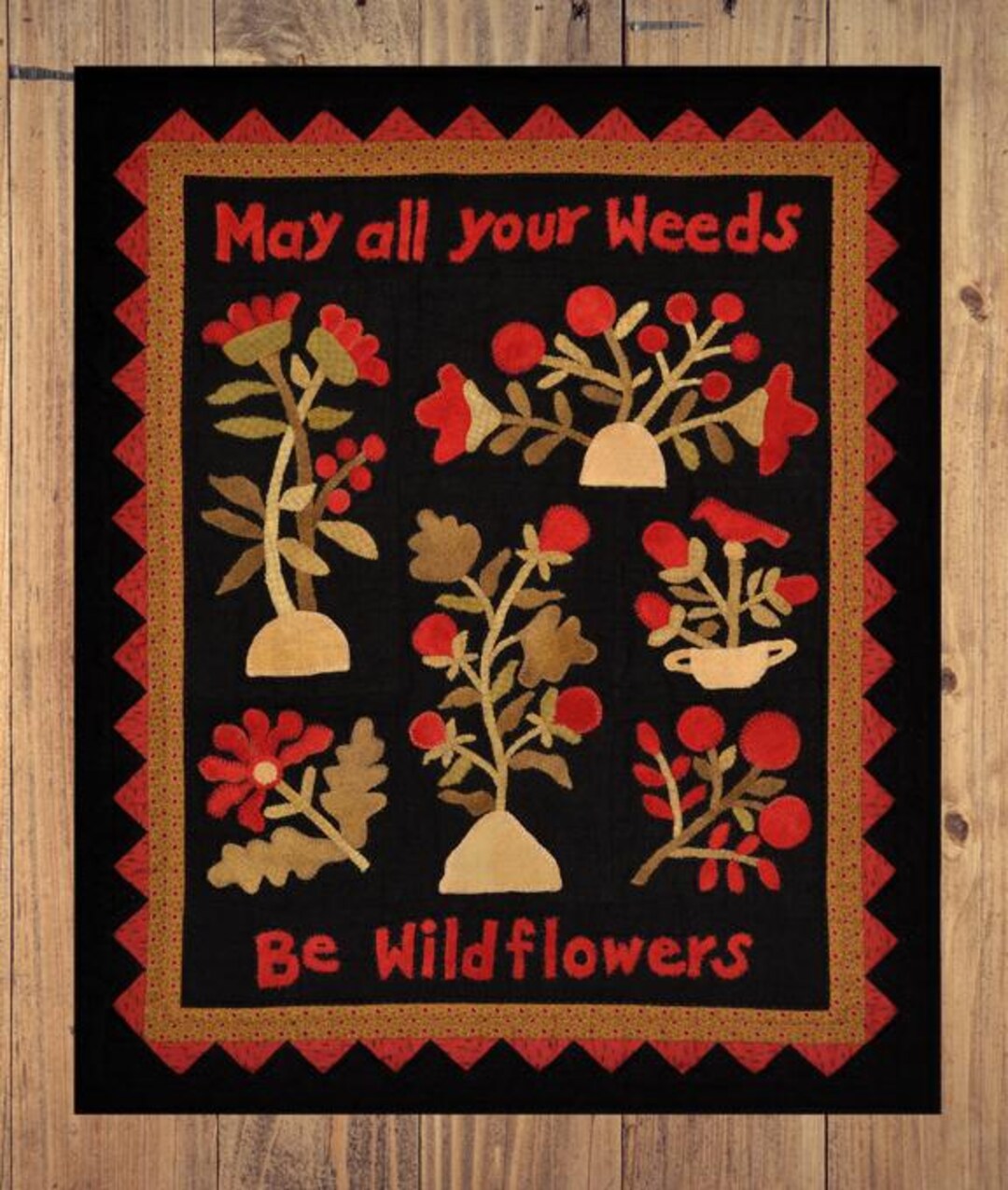 Wool Applique Quilt PDF Pattern - Wildflower Wishes - Etsy