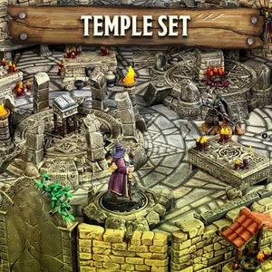 Temple Terrain Set Statues, Columns, & Coffins Terrain Essentials 3D ...