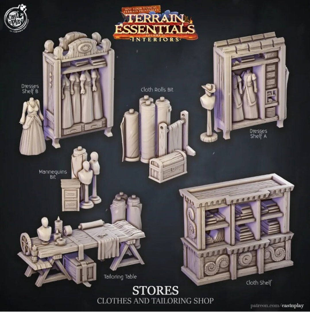 Clothes & Tailoring Shop Terrain Essentials 3D Scenery DND Terrain ...