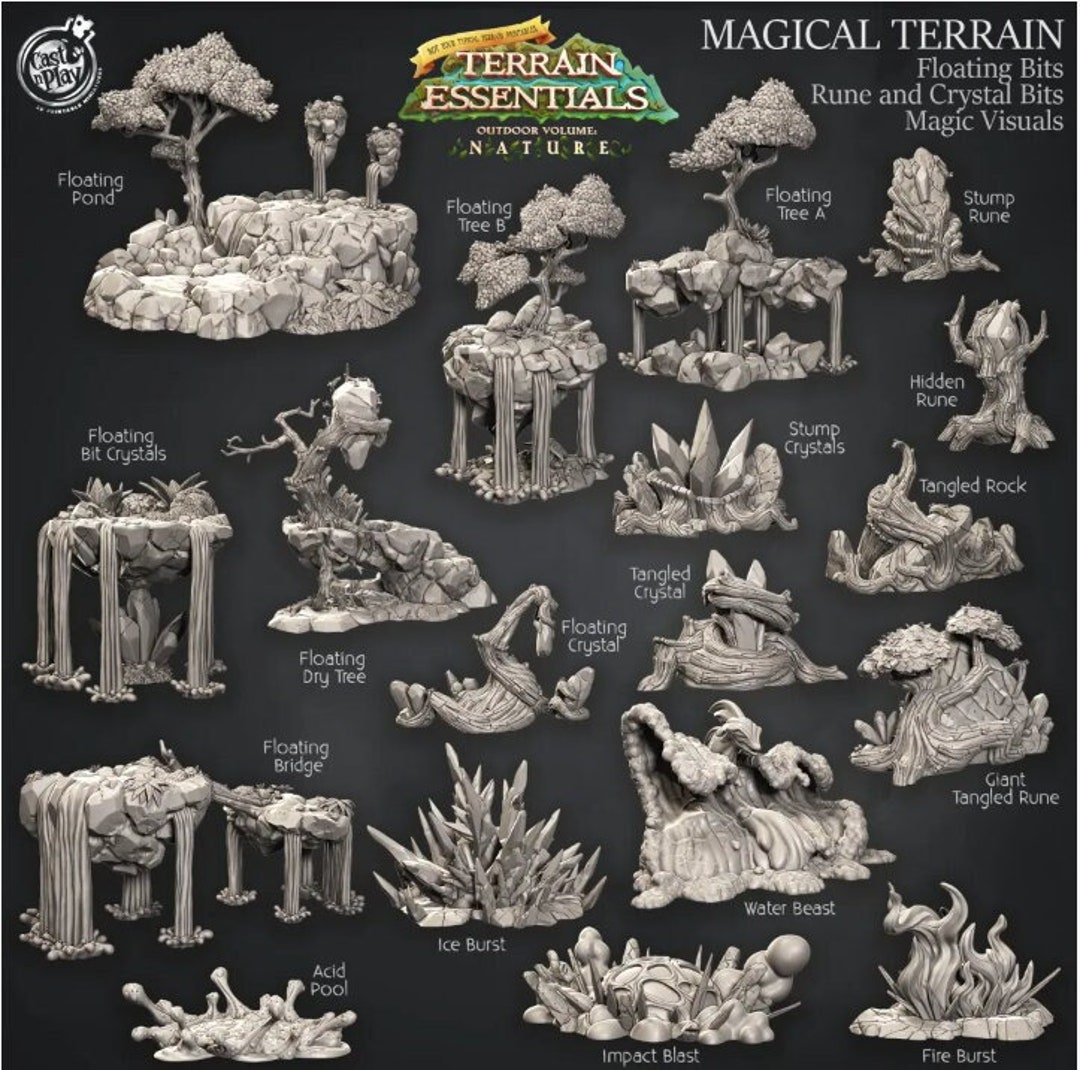 Terrain Essentials Magical Terrain 28-32MM Terrain 3D Scenery DND ...