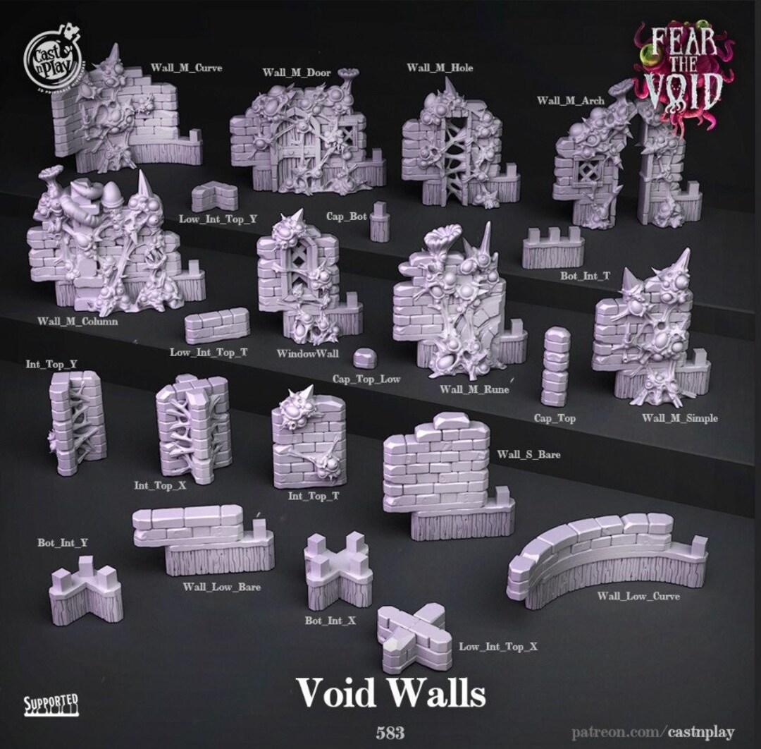 Void Wall Pieces Castnplay 3D Scenery DND Miniature Terrain Fantasy RPG ...