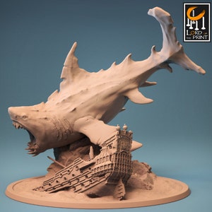 Megalodon Huge Sea Beast Miniature Shark Rescale Miniatures DND RPG ...
