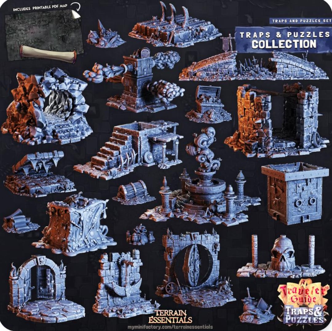 Terrain Puzzles and Traps 28-32MM Terrain 3D Scenery DND Terrain ...