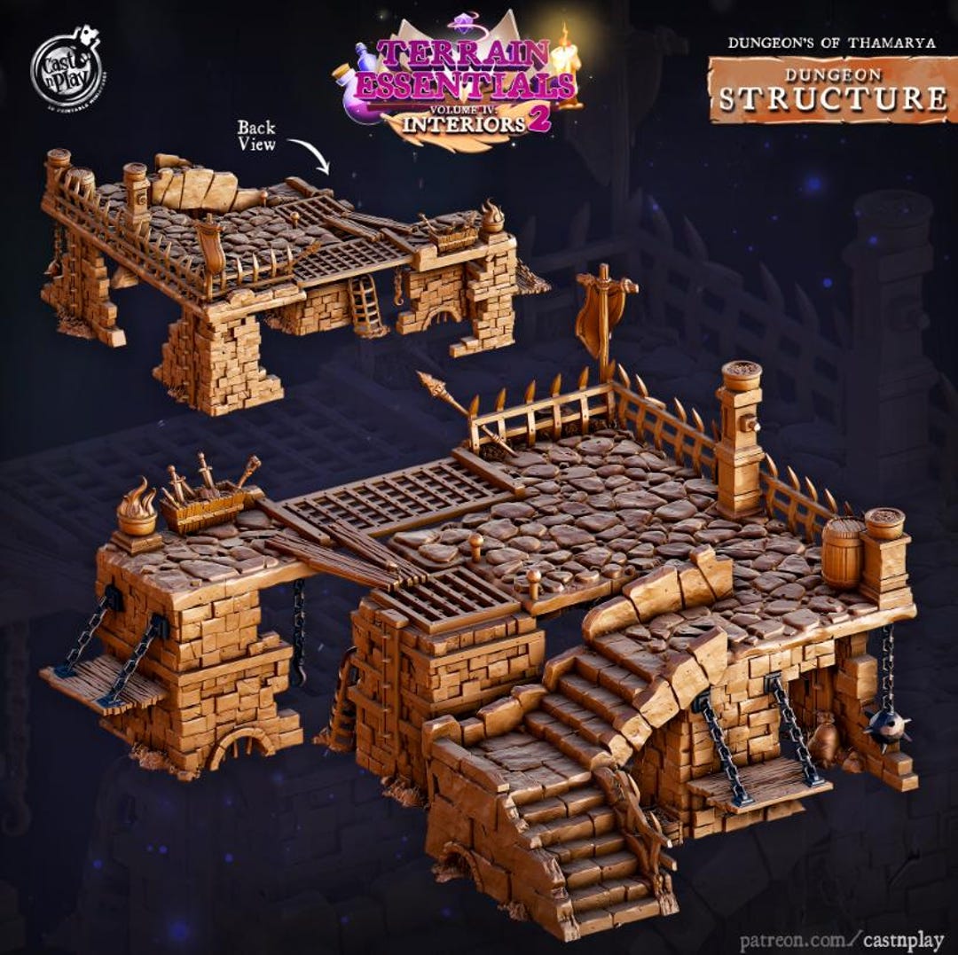 Terrain Essentials Interiors Dungeon Structure 28-32MM Terrain 3D ...