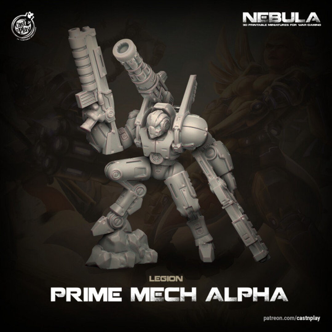 Prime Mech Alpha Castnplay Dnd 3D Printed Miniature Nebula Fantasy RPG ...