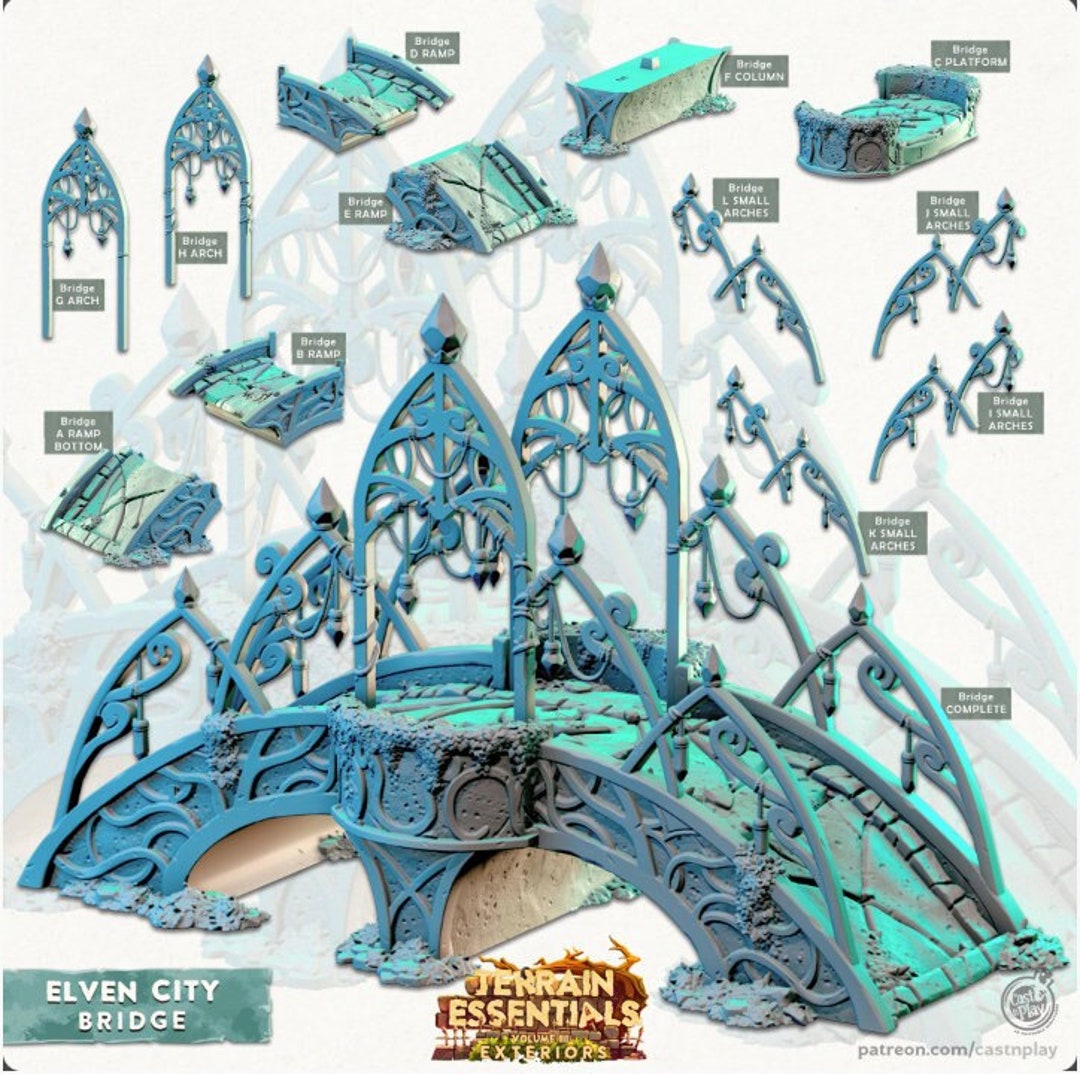 Elven City Terrain 3D Elven City Bridge Outdoor Scenery & Terrain ...