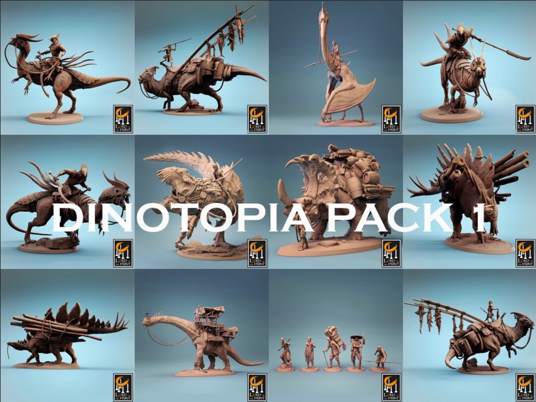 Dinotopia Pack 1 Rescale Miniatures Dinosaurs Dungeons & Dragons ...