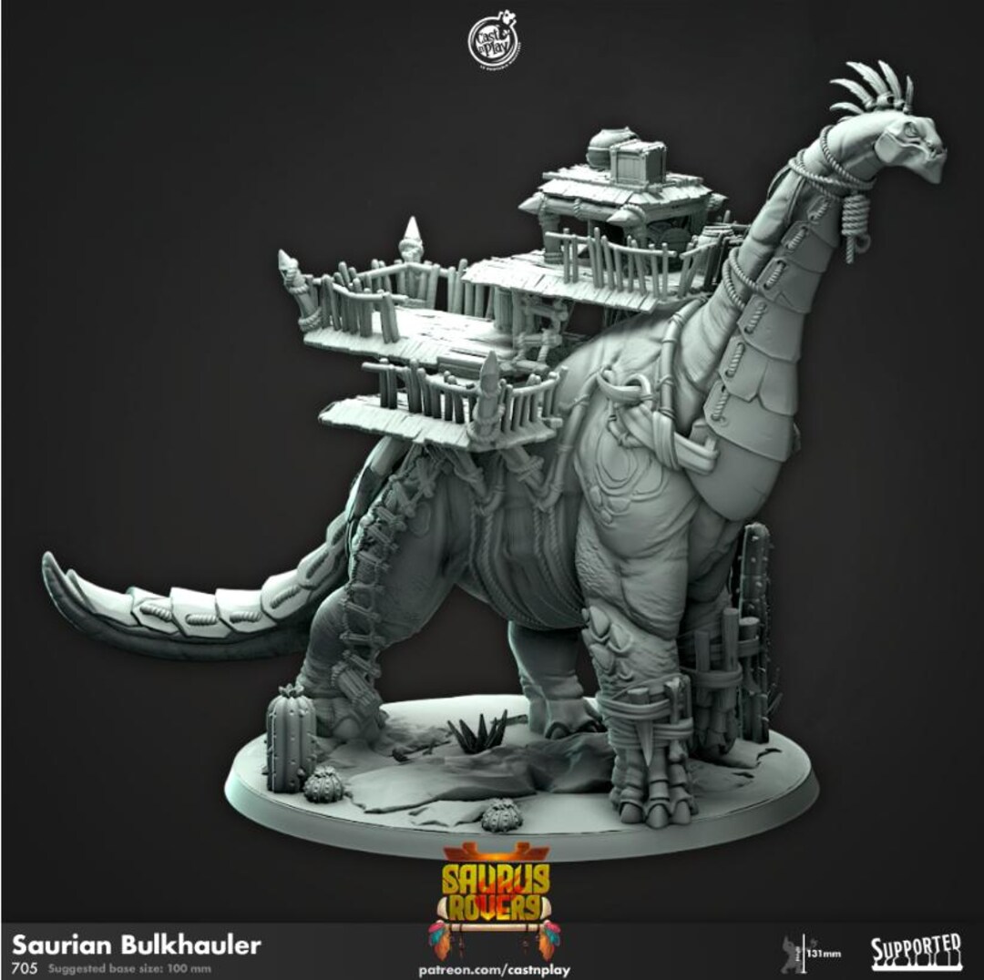 Saurian Bulkhualer Huge Beast Miniature Castnplay DND RPG Resin Model ...