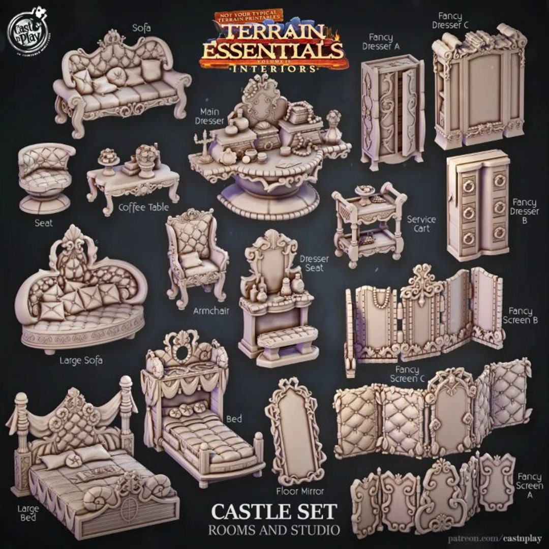 Castle Rooms & Studio Terrain Set Terrain Essentials 3D Scenery Dnd ...