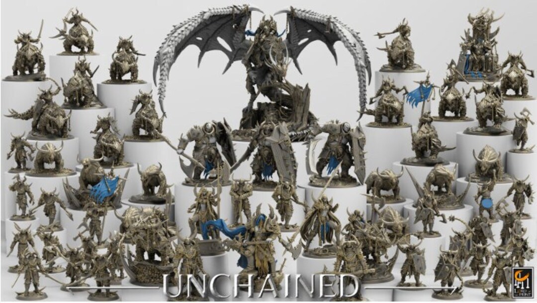 Unchained SET Dragons / Dwarves Rescale Miniatures Dnd Fantasy RPG 3D ...