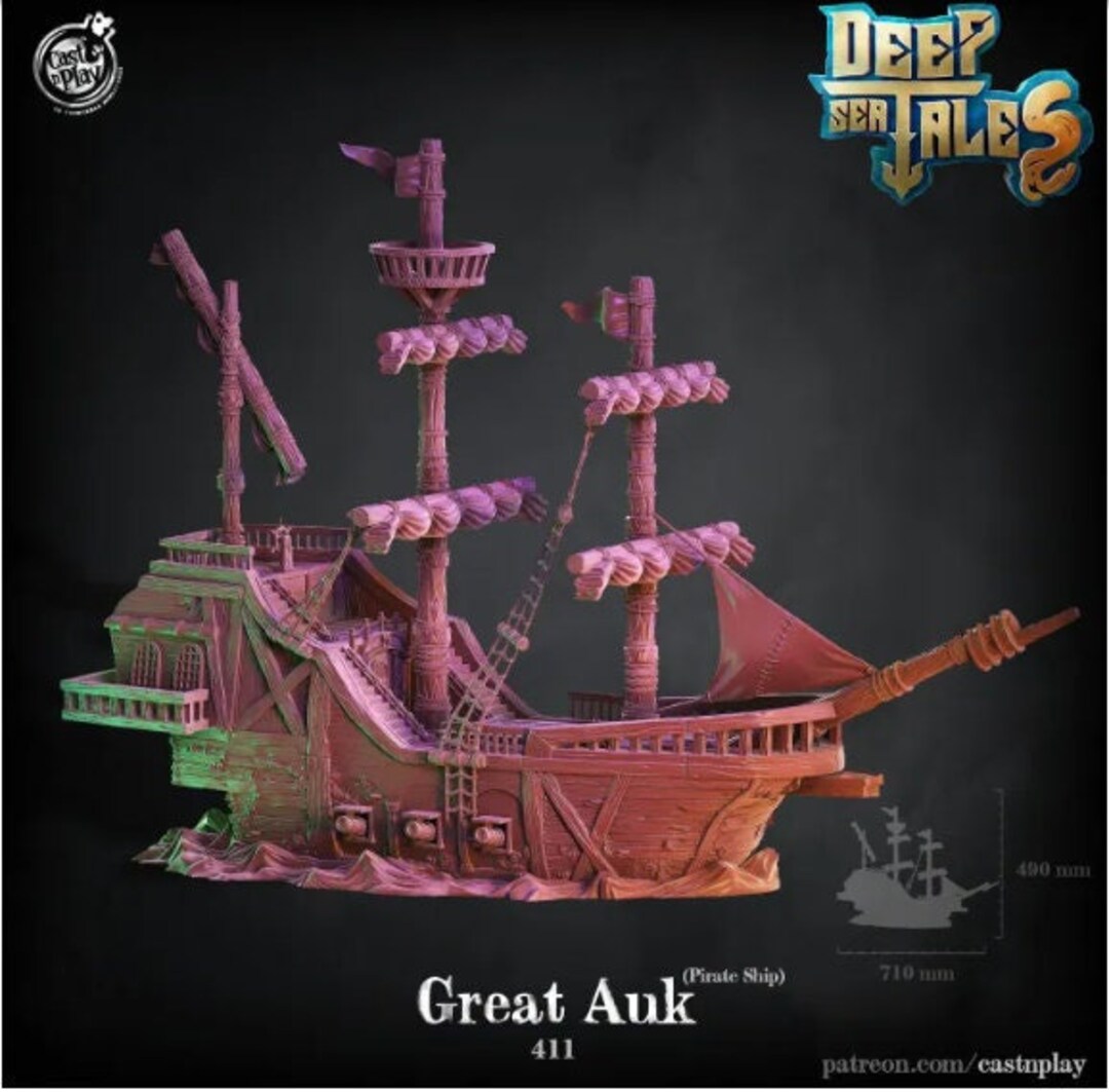Great Auk Pirate Ship Castnplay DND Miniature Fantasy - Etsy