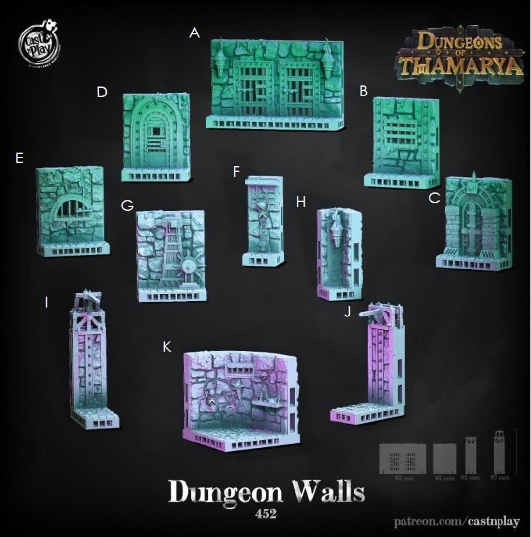 Dungeon Walls Castnplay 3D Scenery DND Miniature Terrain Fantasy RPG ...