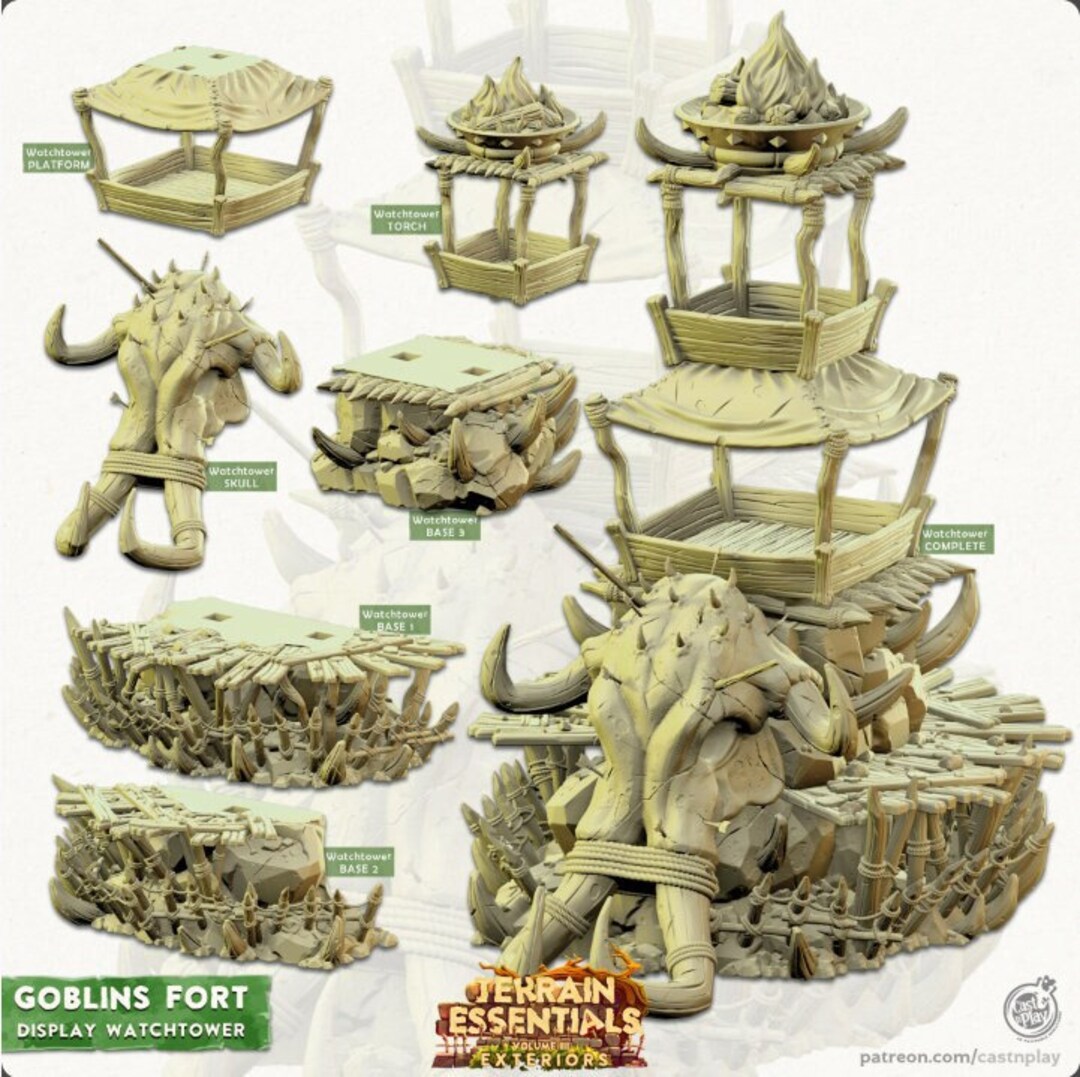 3D Goblin Watchtower Piece Goblin 3D Terrain Table Top Miniatures Dnd Terrain Fantasy RPG 3D ...