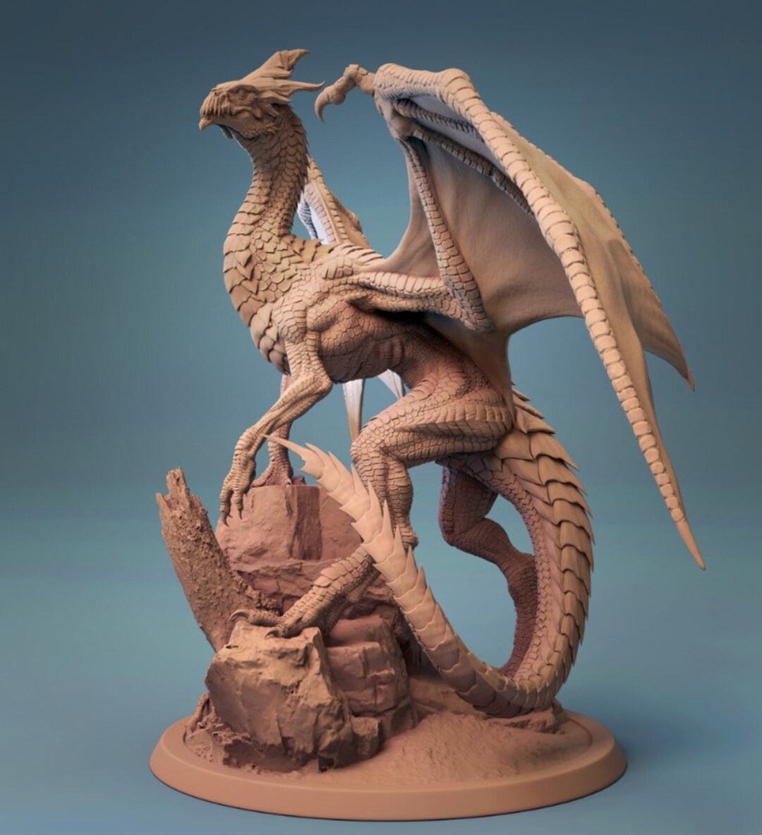 Young White Dragon Rescale Miniatures DND RPG Fantasy 3D Printed ...