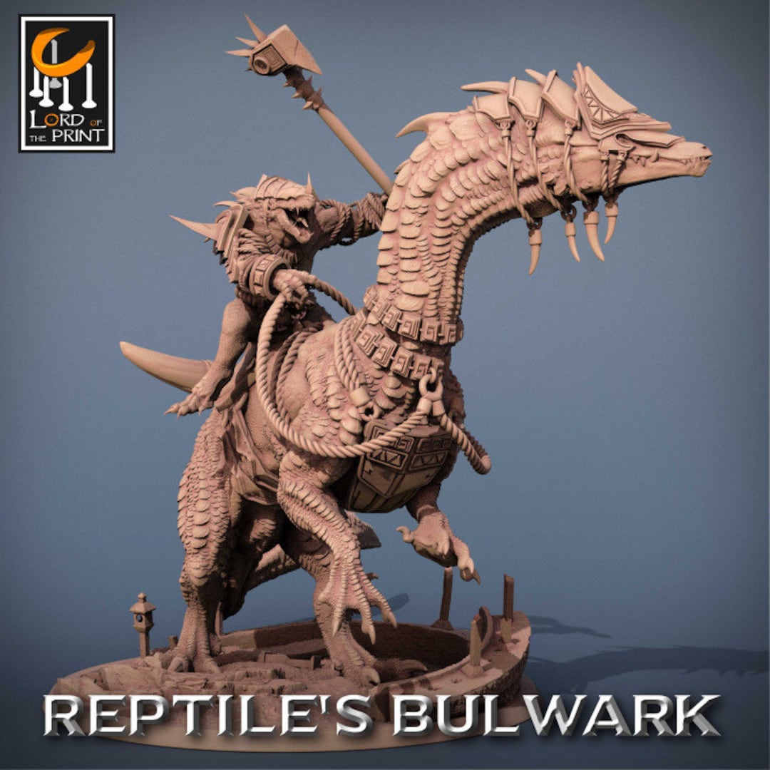 Lizardmen Mount 06 Rear up Reptile's Bulwark Huge Beast Miniature Lord ...