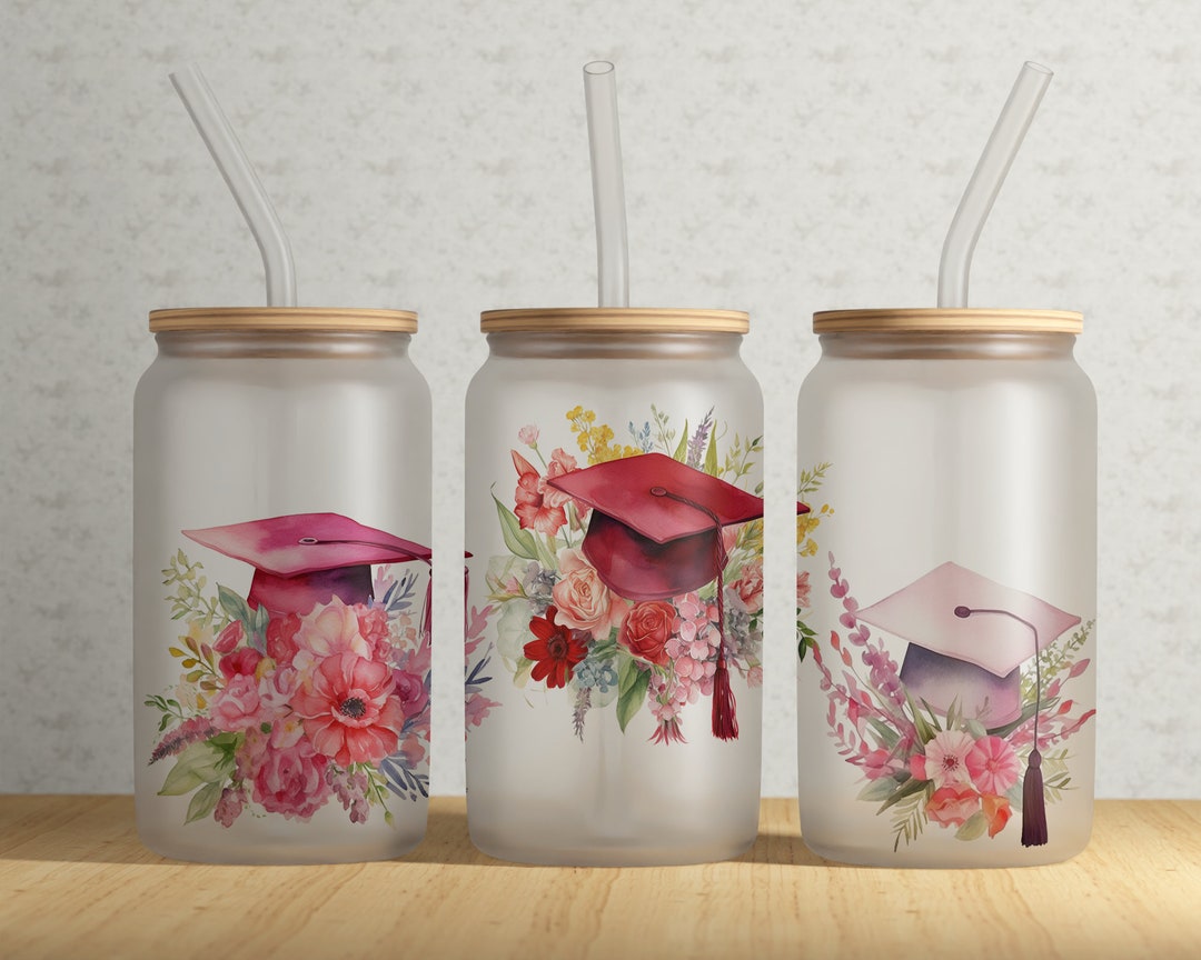 Graduation Caps Libbey Can Tumbler Wrap PNG File Graduation Layouts ...