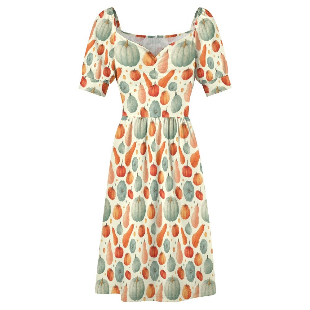 Retro Fall Pumpkin Sweetheart Dress for Adults, All-over-print Pumpkin ...