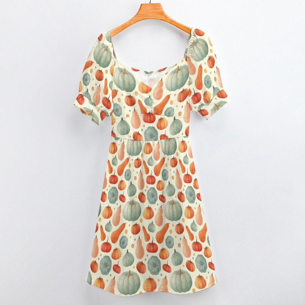 Retro Fall Pumpkin Sweetheart Dress for Adults, All-over-print Pumpkin ...