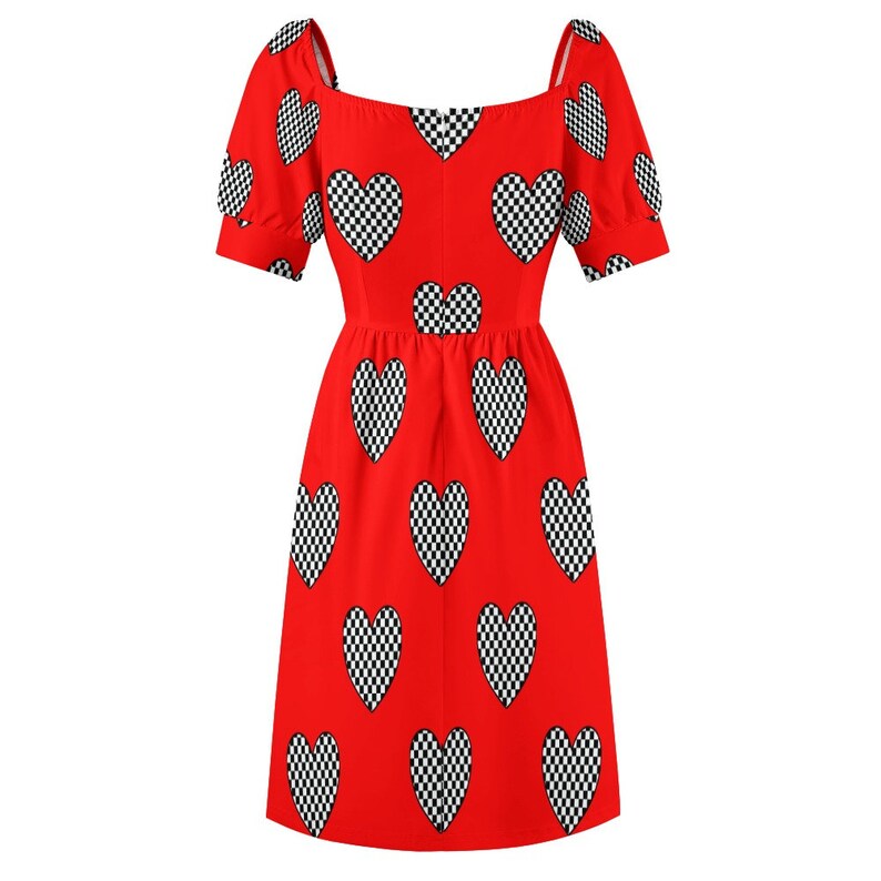 Checkerboard Heart Red Sweetheart Dress, Valentine's Day Date Night ...