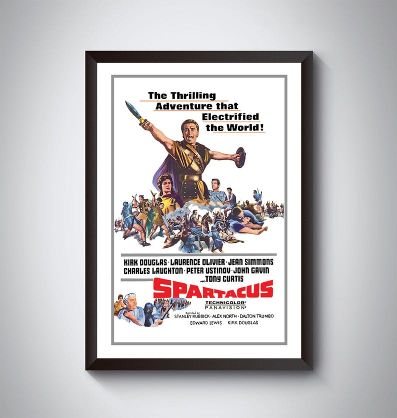 Spartacus Vintage Movie Poster. Cleaned up and Updated. - Etsy