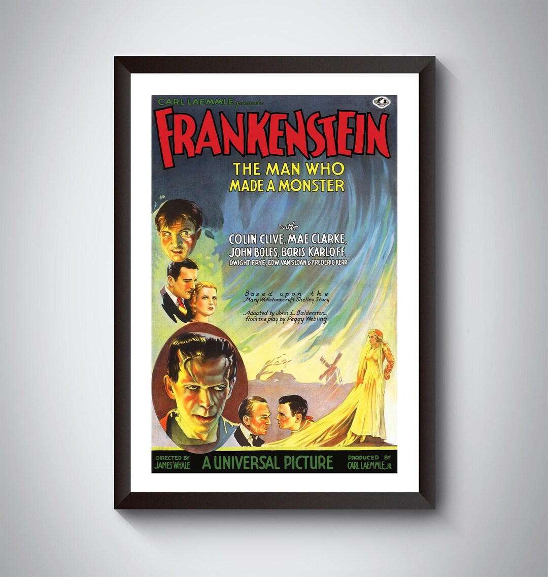 Frankenstein Vintage Movie Poster. Cleaned up and Updated. Frankenstein ...
