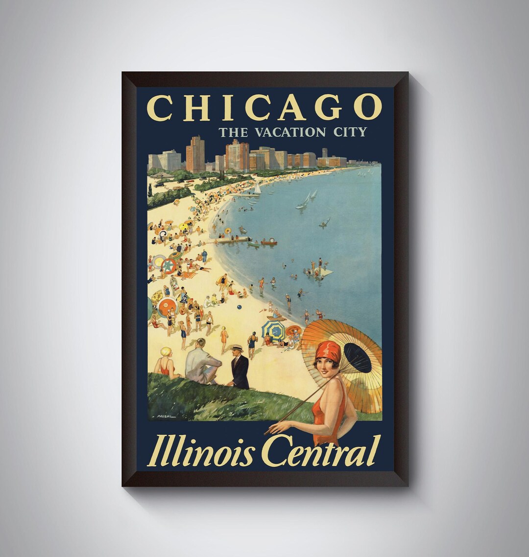 Vintage Chicago Travel Poster From the 1920's and 1930's, Chicago 1 - Etsy