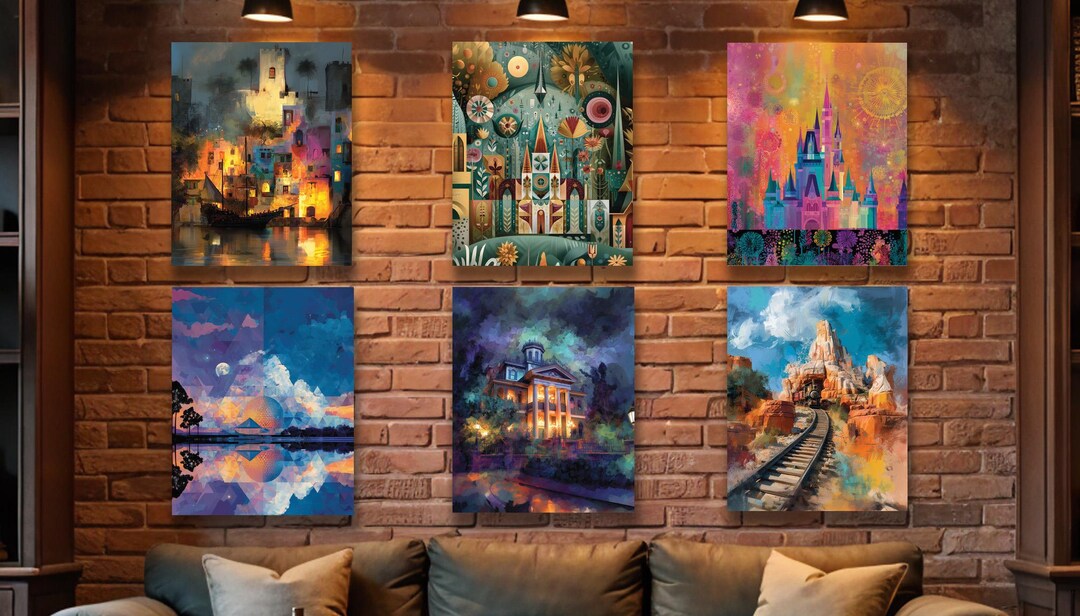 Abstract Boho Style Theme Park Art Inspired by the Disney Theme Parks ...