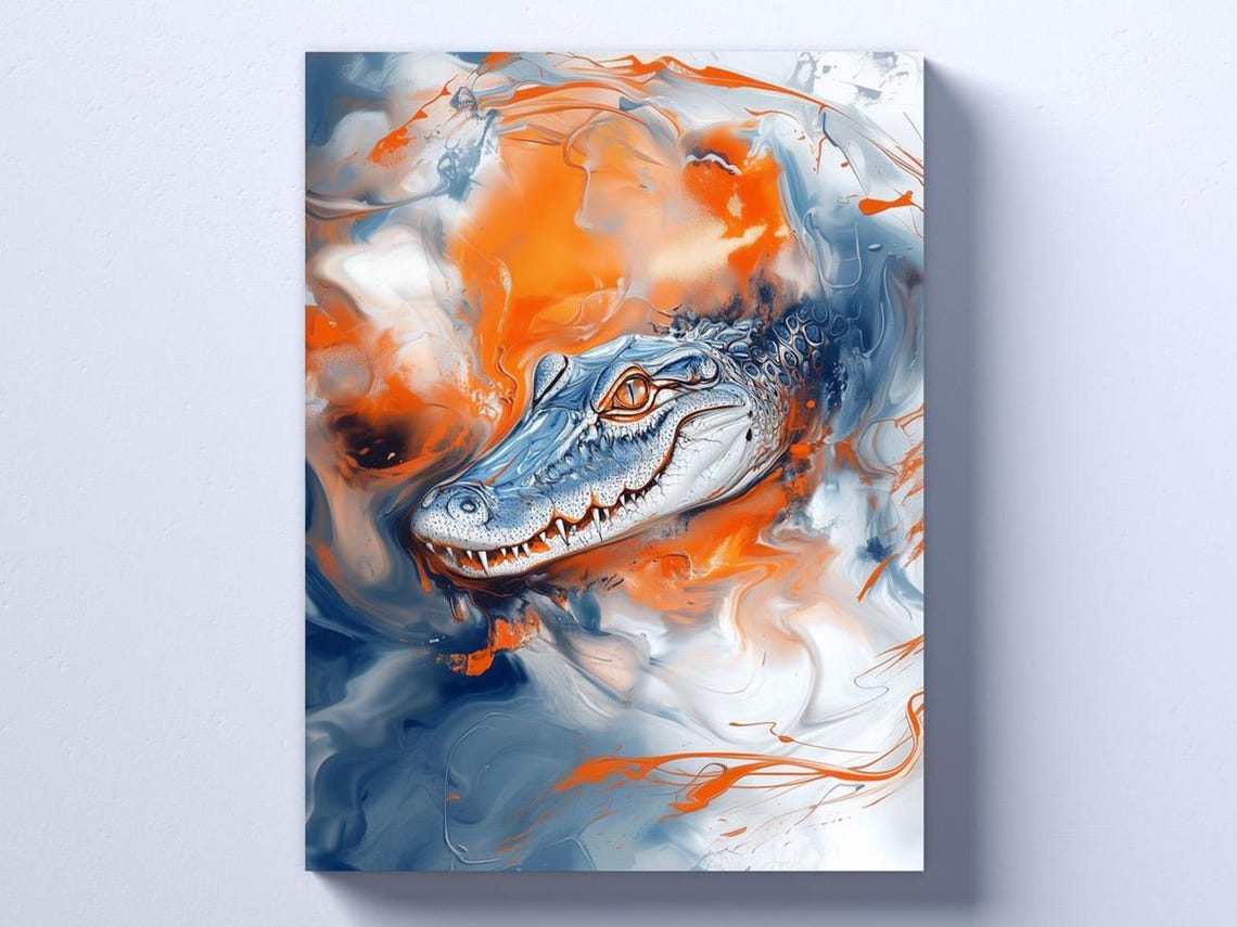 Florida Gators Boho Style Canvas or Poster Wall Art. Abstract Modern ...