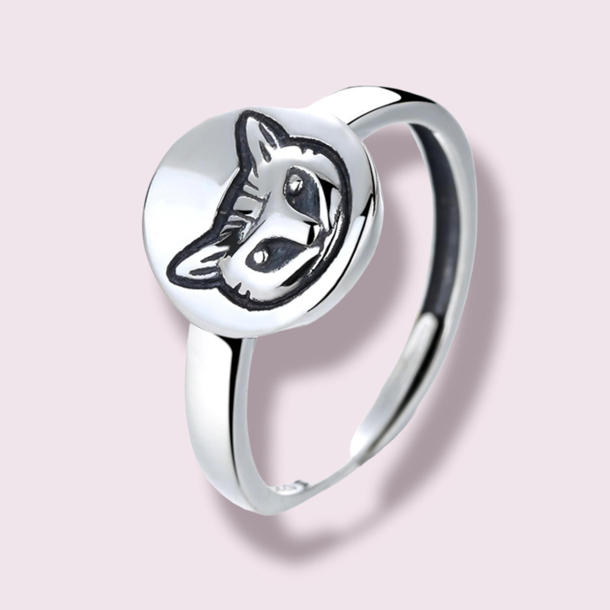 Cat Ring Unique Silver Cat Head Ring, Wild Cat Adjustable Sizing Lynx ...