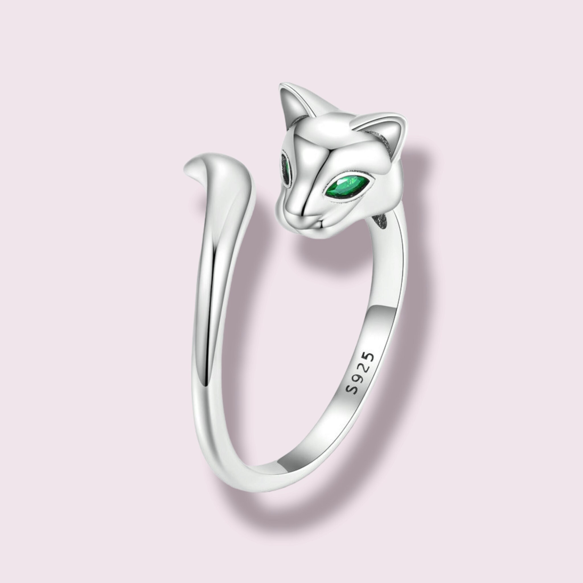 Cat Ring Unique Silver Cat Head Ring Wild Cat Adjustable - Etsy