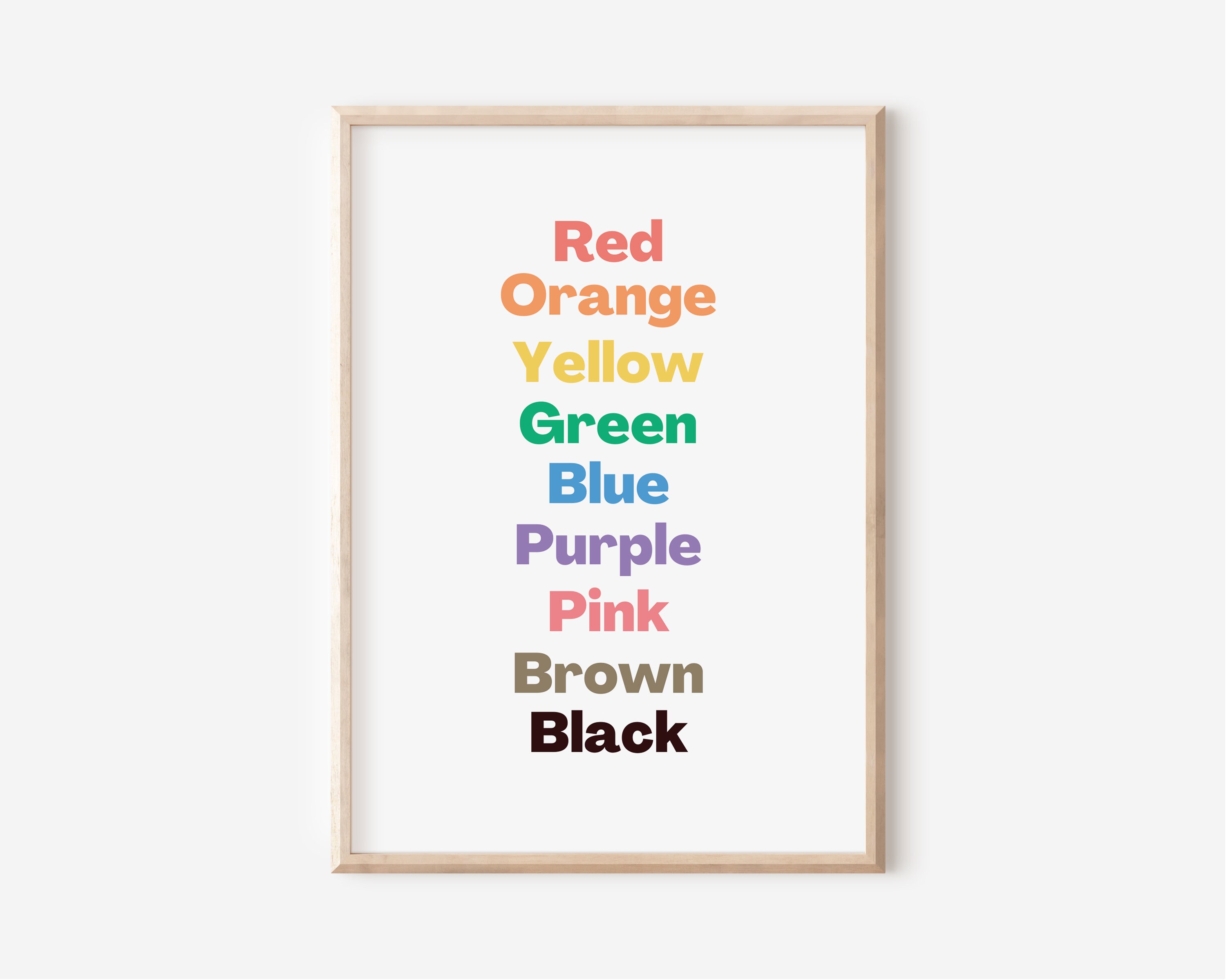 Colors Printable, Classroom Wall Art, Printable Wall Art, Educational ...