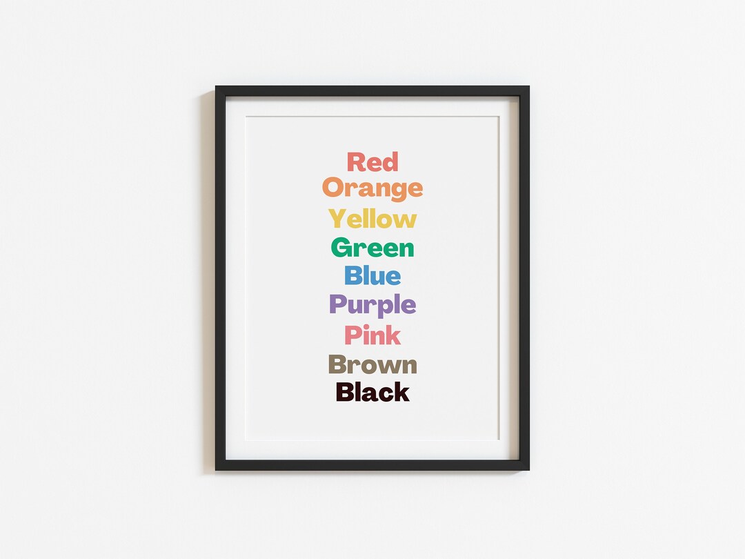 Colors Printable, Classroom Wall Art, Printable Wall Art, Educational ...