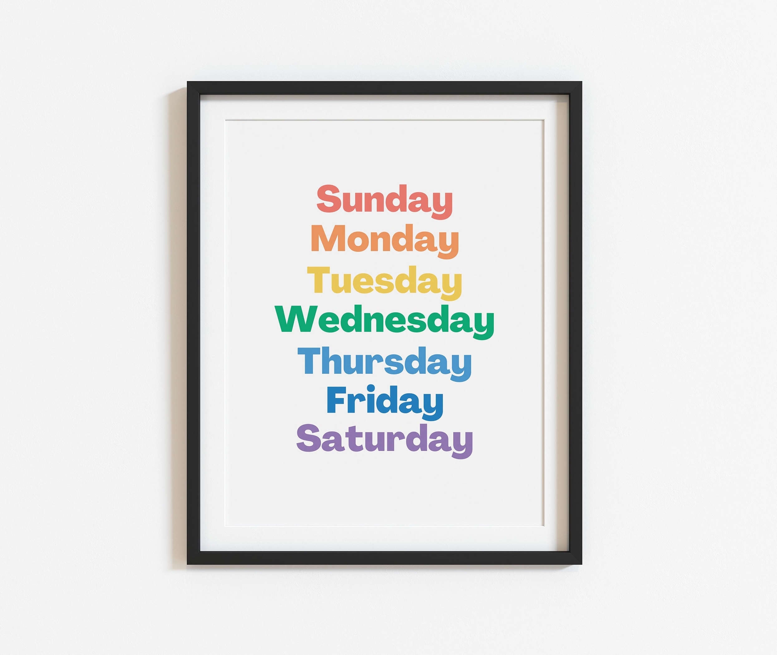 Days of the Week Printable, Classroom Wall Art, Printable Wall Art ...
