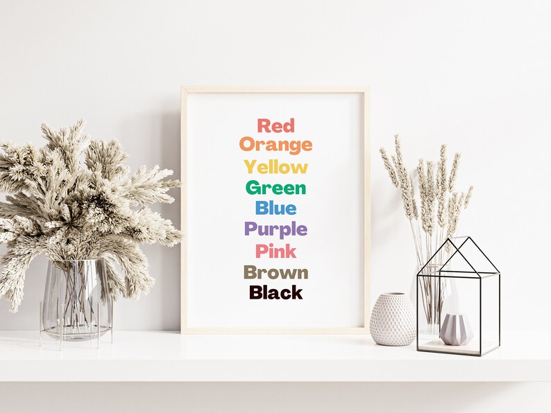 Colors Printable, Classroom Wall Art, Printable Wall Art, Educational ...