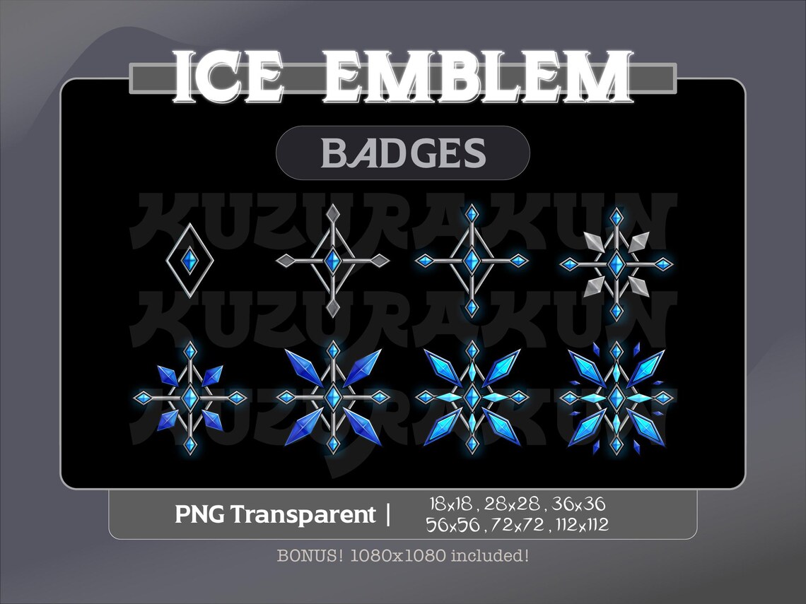 Ice Emblem Twitch Sub Bit Badges | Icons for Stream - Etsy
